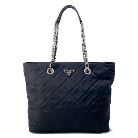 Prada | Bags | Prada Quilted Tote Bag Chain Black | Poshmark